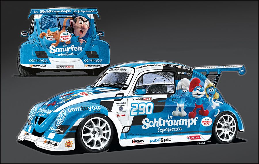 Une VW Fun Cup Schtroumpf Experience au départ des 25 Heures