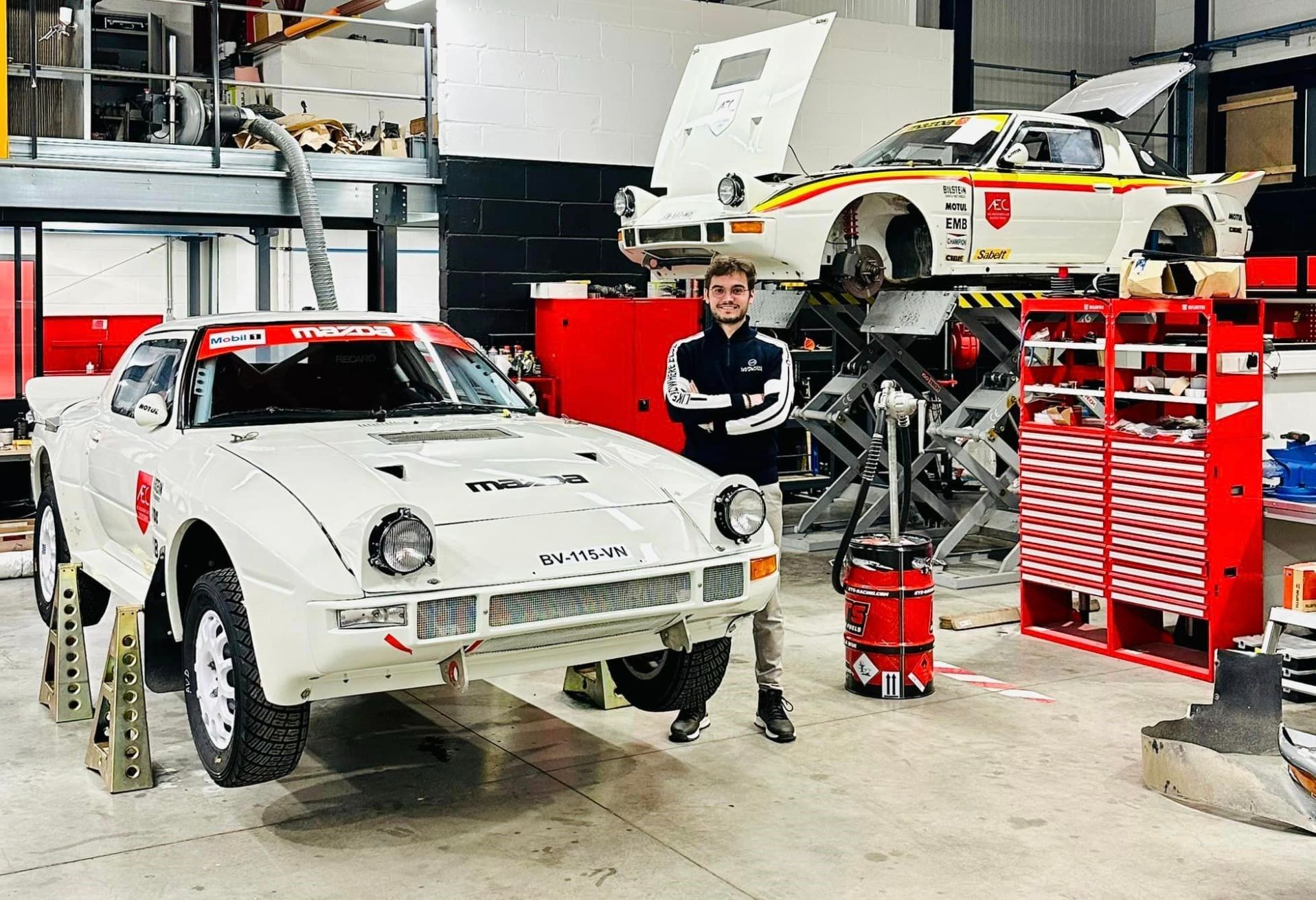 Samuël Lay à Bastogne avec une Mazda RX-7 Gr.B AEC Racing